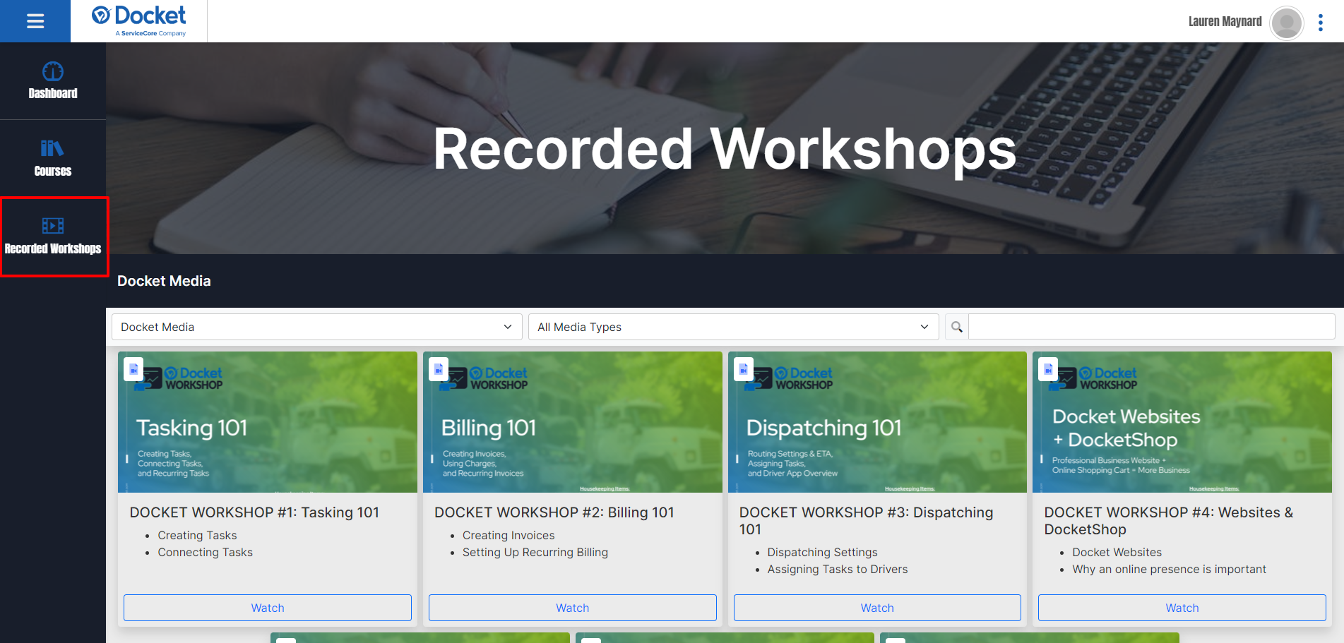 Docket Live Webinars – Docket Support