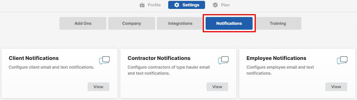 Main Settings Directory – Docket Support