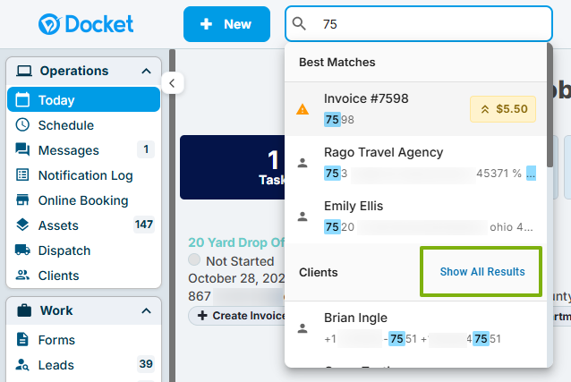Global Search: A Faster Way of Finding What You Need in Docket – Docket Support