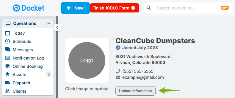 Set Up Your Docket Profile and Upload Your Logo – Docket Support