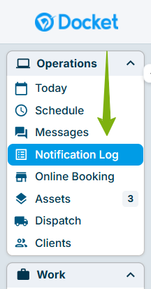 Notification Log Overview – Docket Support