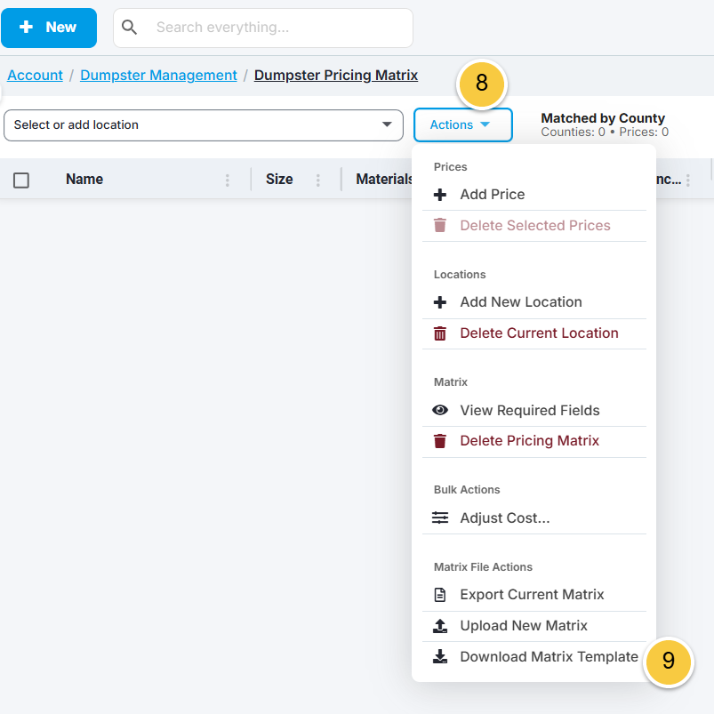 Pricing Matrix Overview – Docket Support