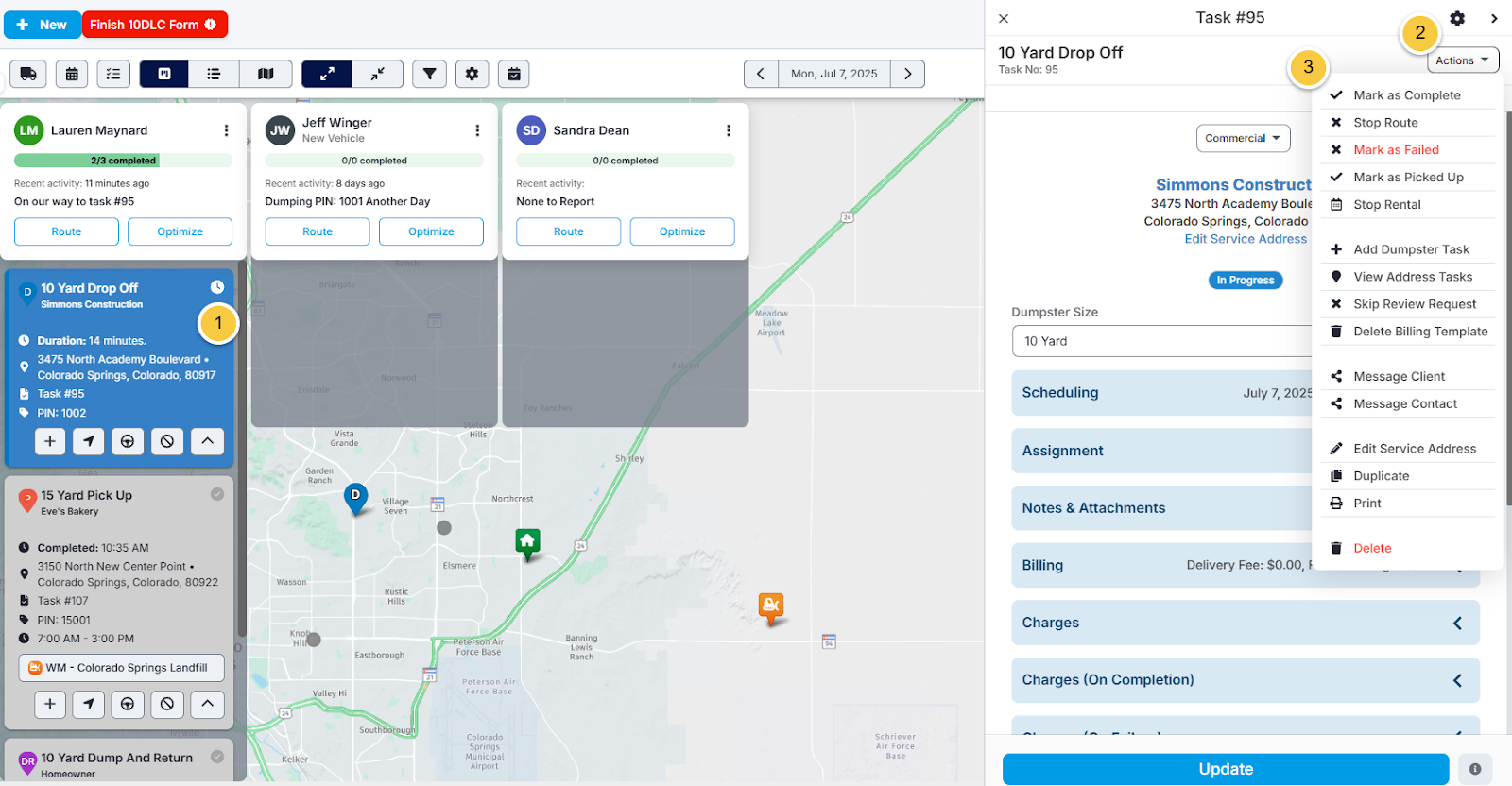 Use the Dispatch Board (Page) – Docket Support